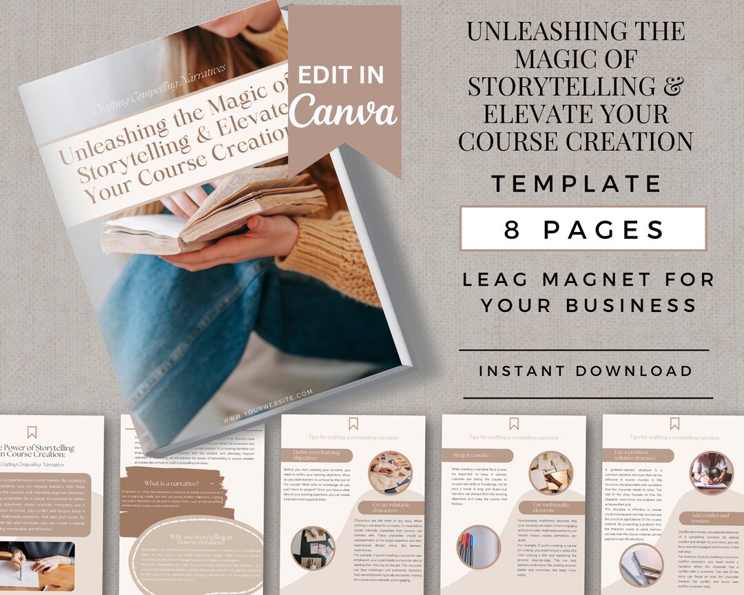 Ebook Template Canva | Course Canva Template | Lead Magnet Template ...