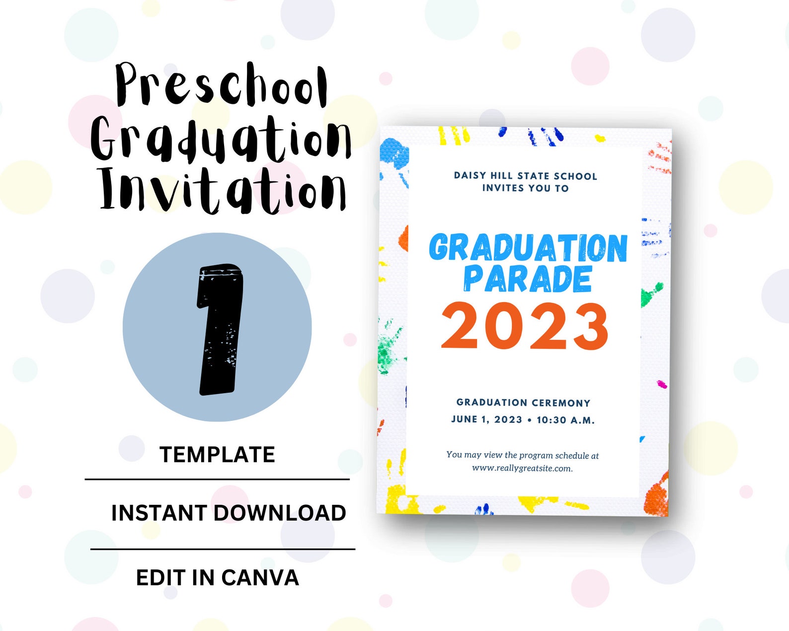 Preschool Graduation Invitation | Pre-k Kindergarten Class Graduation ...