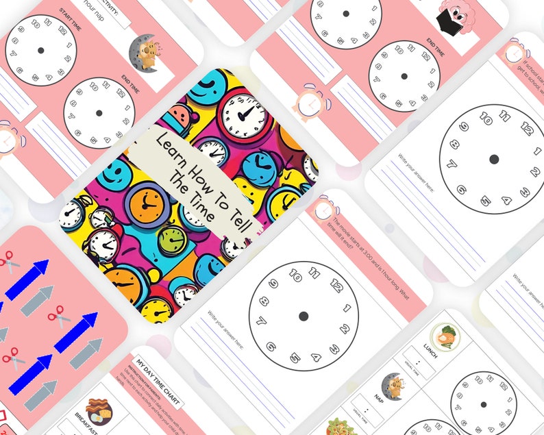 Learn the Clock Workbook | Preschool | Kindergarten | Worksheets ...