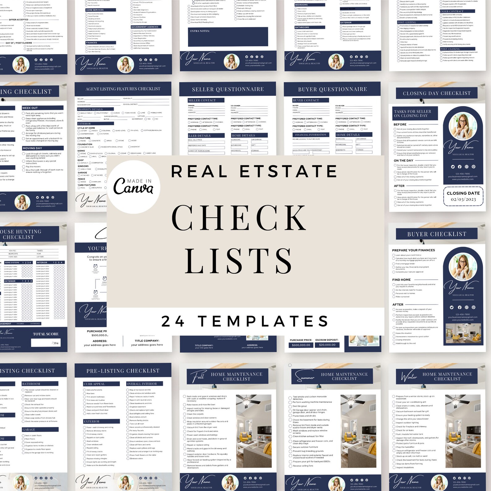 Seller Real Estate Checklist Bundle Real Estate Marketing Prep ...