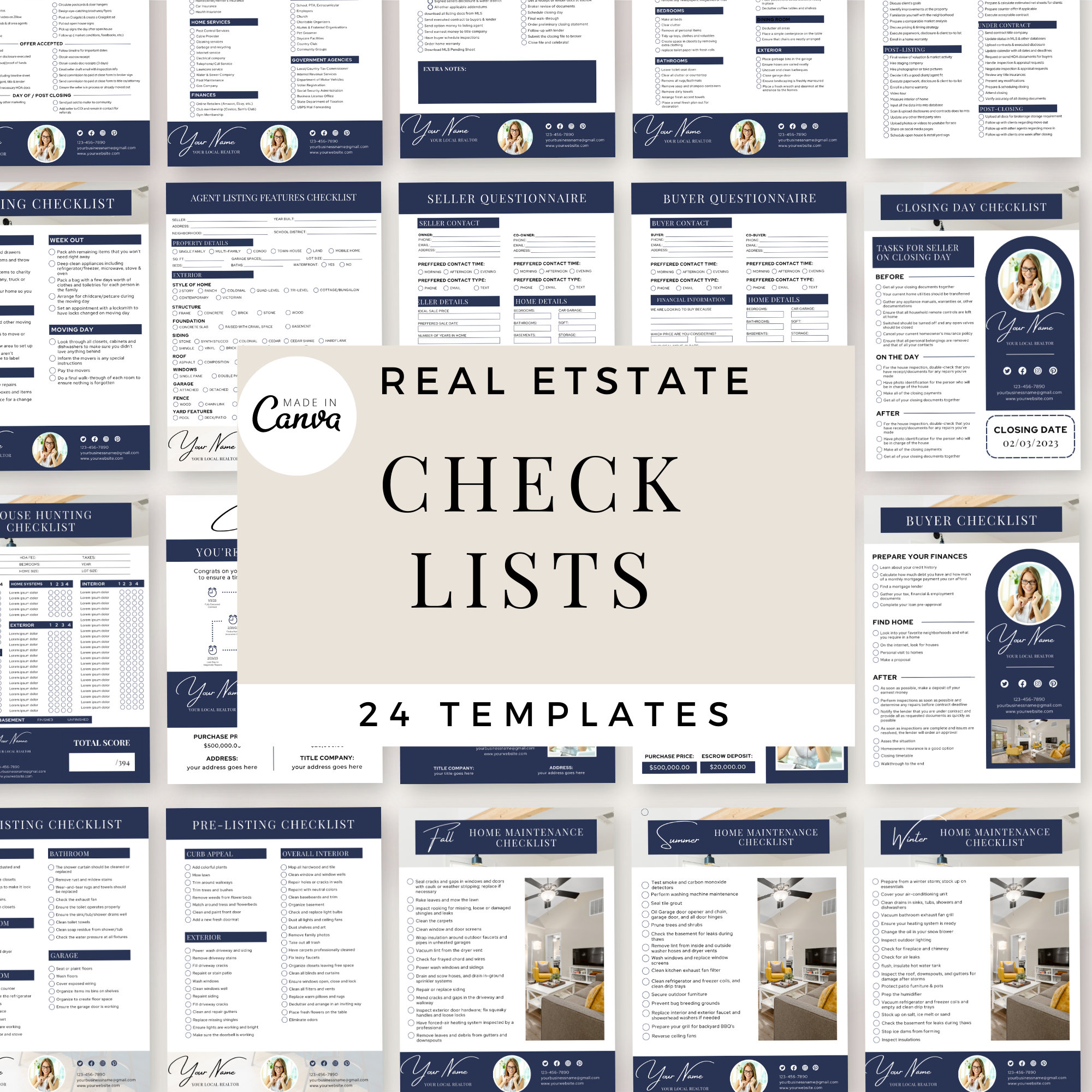 Seller Real Estate Checklist Bundle Real Estate Marketing Prep ...