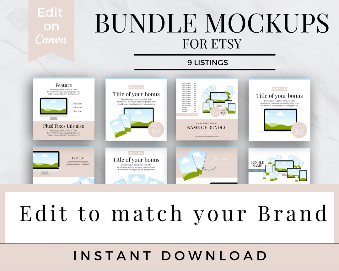 Etsy Listing Mockup | Canva Mockup Template | Etsy Sellers Templates ...