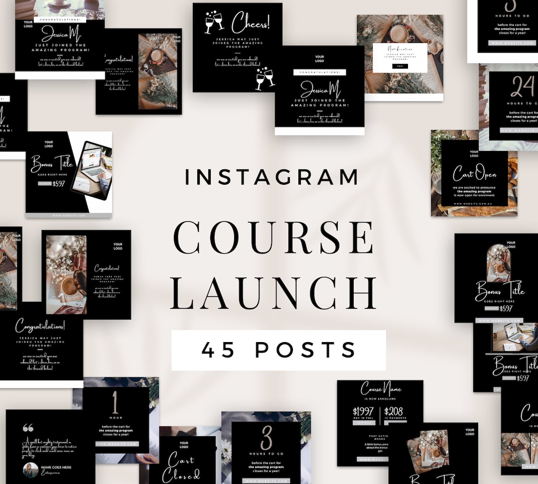 Canva Templates, Course Launch, Launch Instagram Feed, Facebook ...