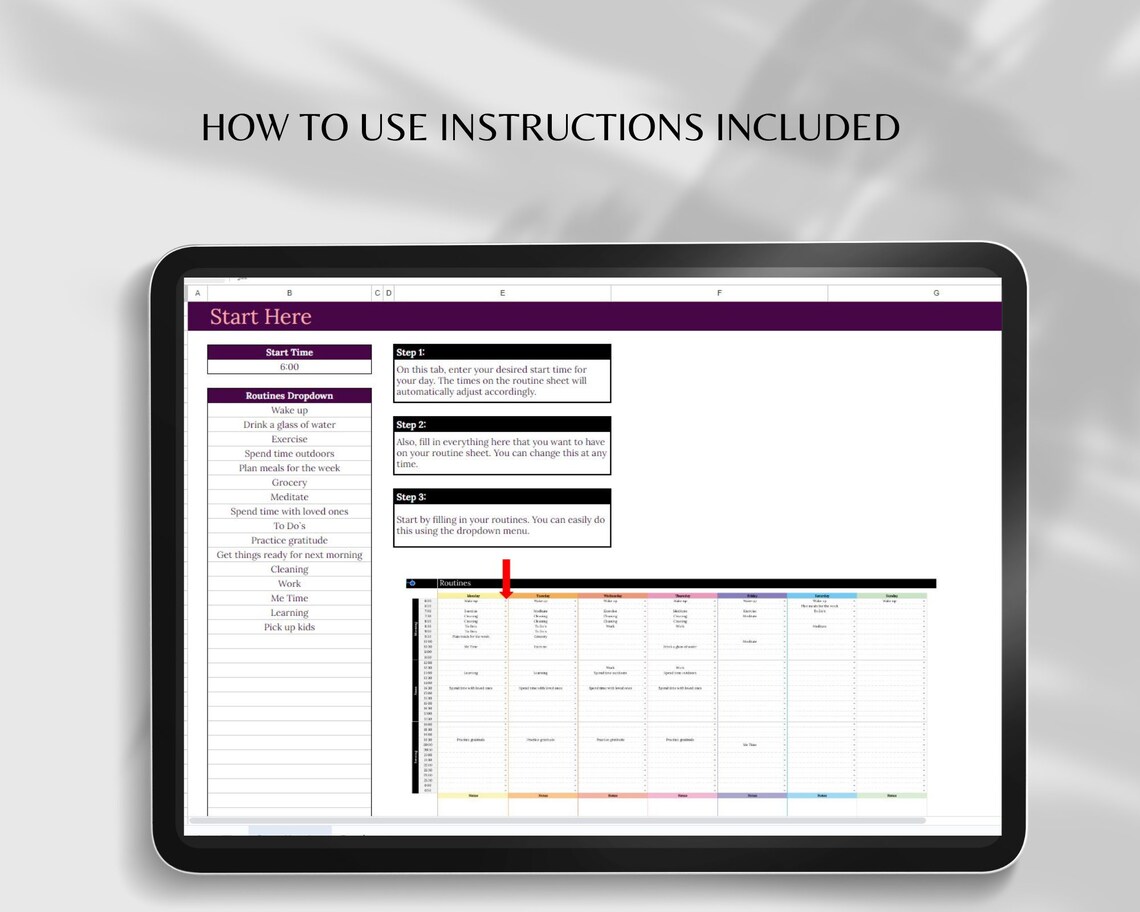 Daily Routine Productivity Planner 365 Day Planner Daily Planner Google ...