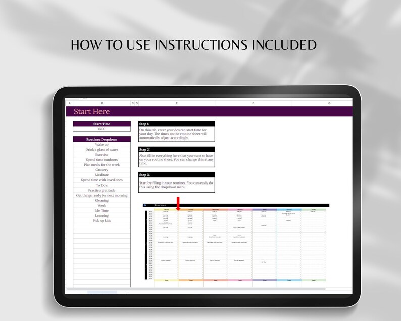 Daily Routine Productivity Planner 365 Day Planner Daily Planner Google ...