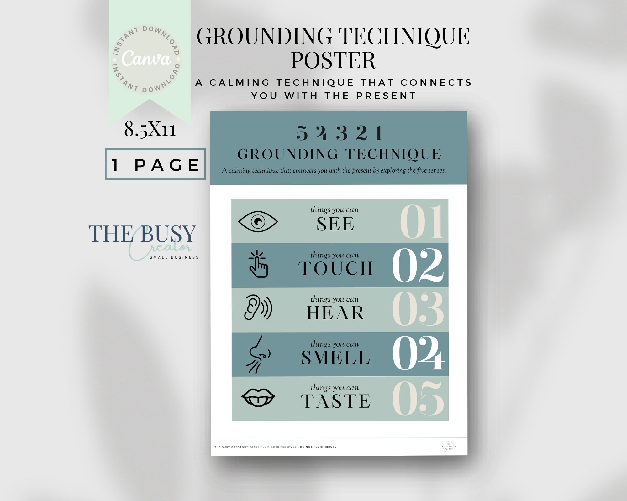 Grounding Techniques | Coping Strategy Cards | Grounding Cards | 5 4 3 ...