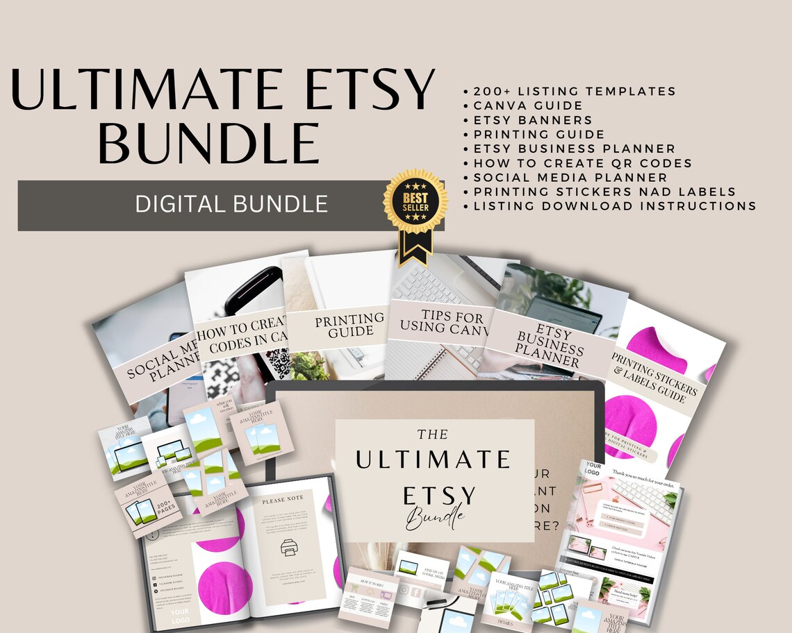 Etsy Shop Bundle Etsy Listing Templates Listing Photos Branding Kit ...