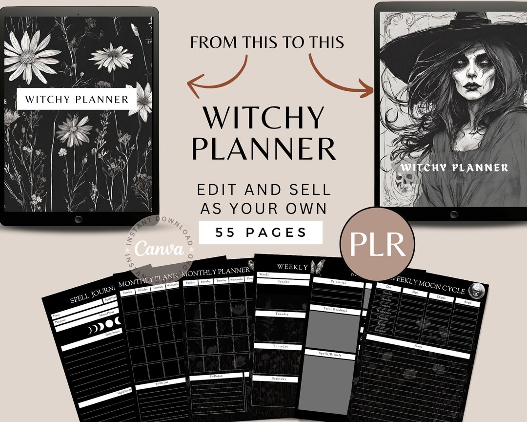 Witchy Planner | 2024 Planner | Manifestation Journal | Moon Phase ...