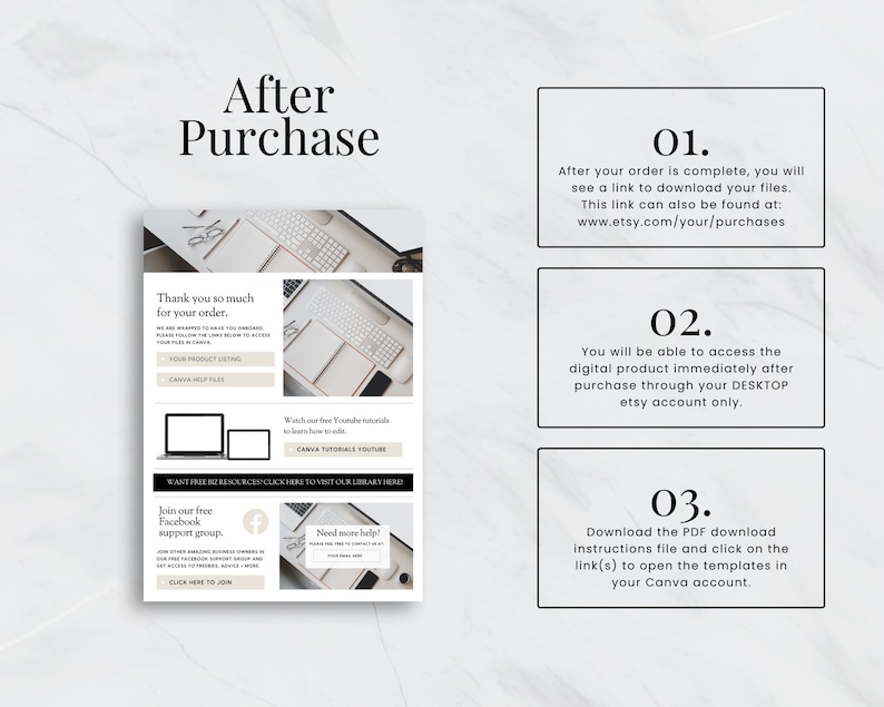 Download Instruction Template for Digital Product Sellers Etsy Listing ...