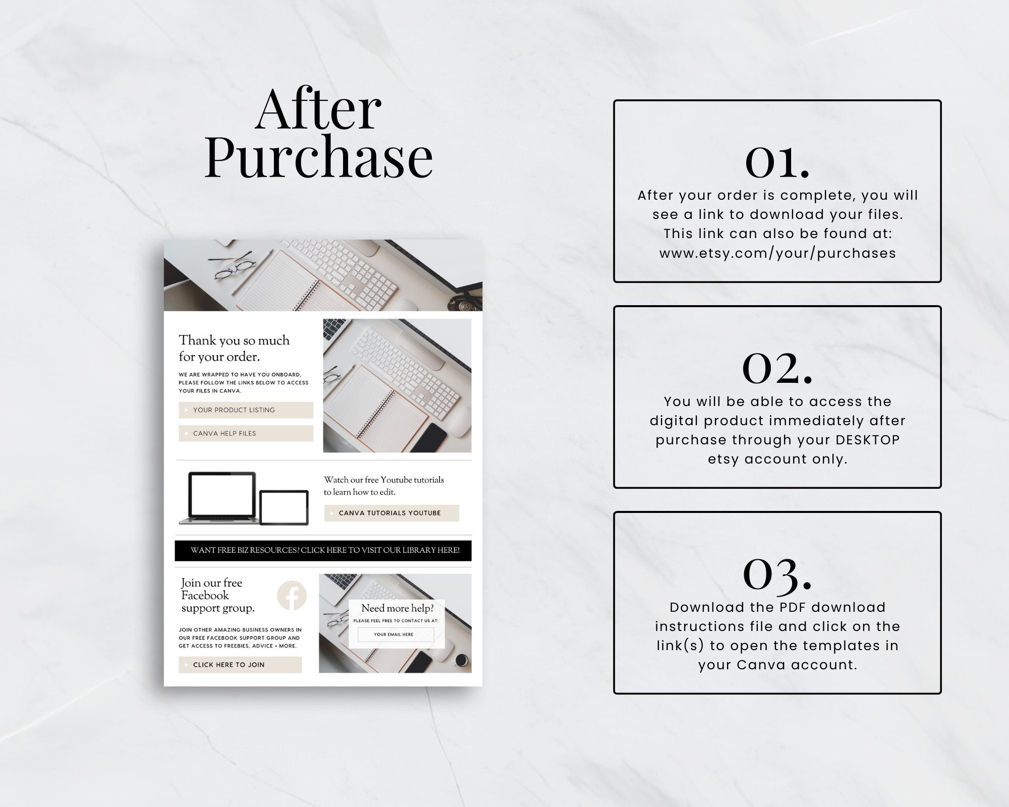 Download Instruction Template for Digital Product Sellers Etsy Listing ...