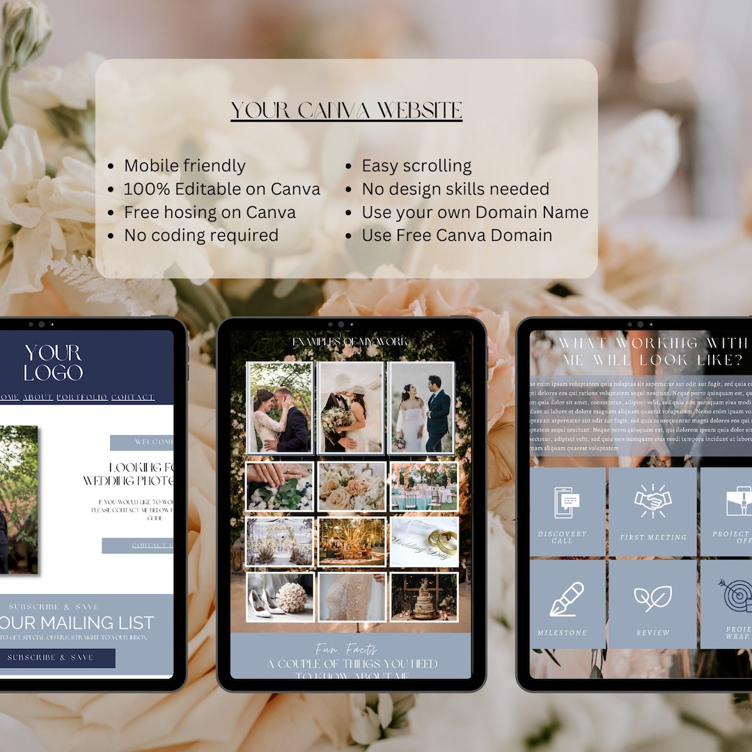 Customizable Canva Templates for Wedding Photography Business | Elegant ...