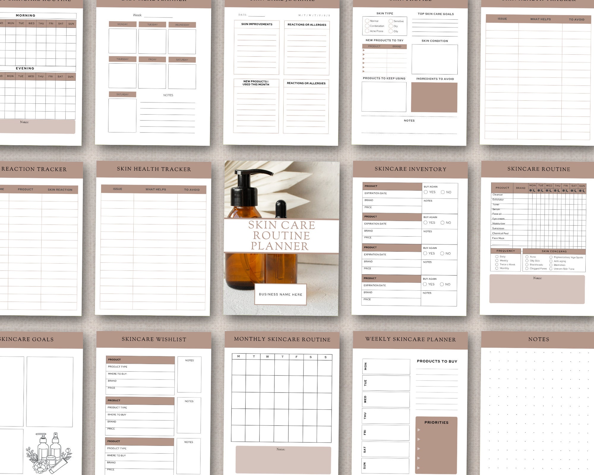 Skincare Planner Instant Download Editable Skincare Routine Skincare ...