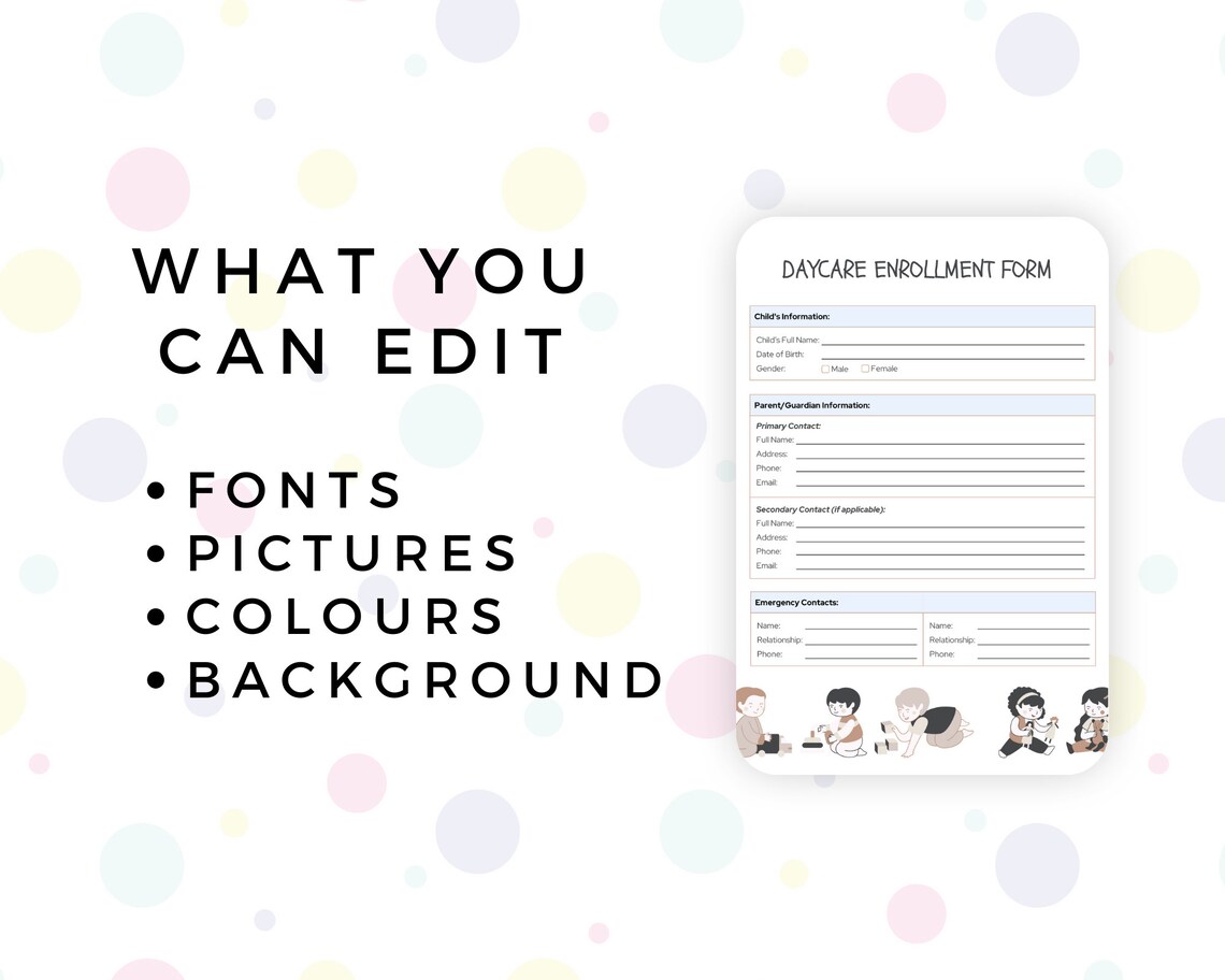 Daycare Forms Daycare Policies and Procedures Home Daycare Child Care ...