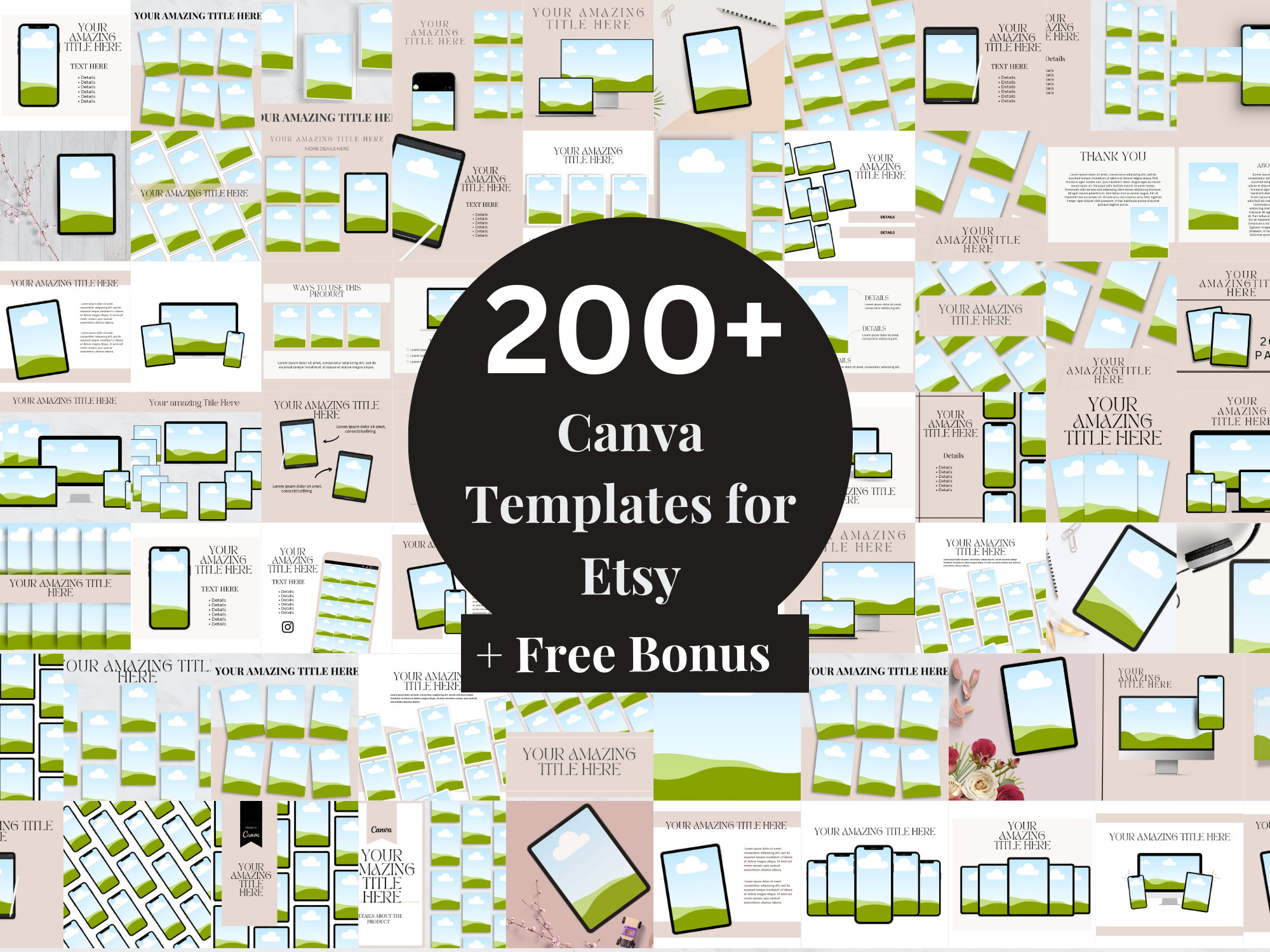 Etsy Listing Mockup Template | Canva Listing Template | Interior Mockups | Etsy Mockup Bundle ...