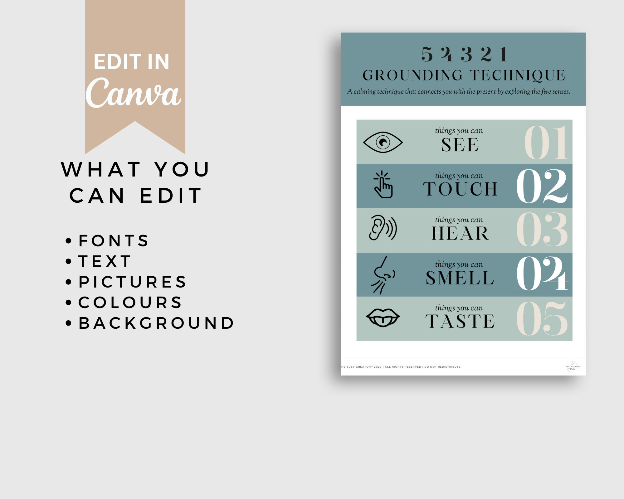 Grounding Techniques | Coping Strategy Cards | Grounding Cards | 5 4 3 ...