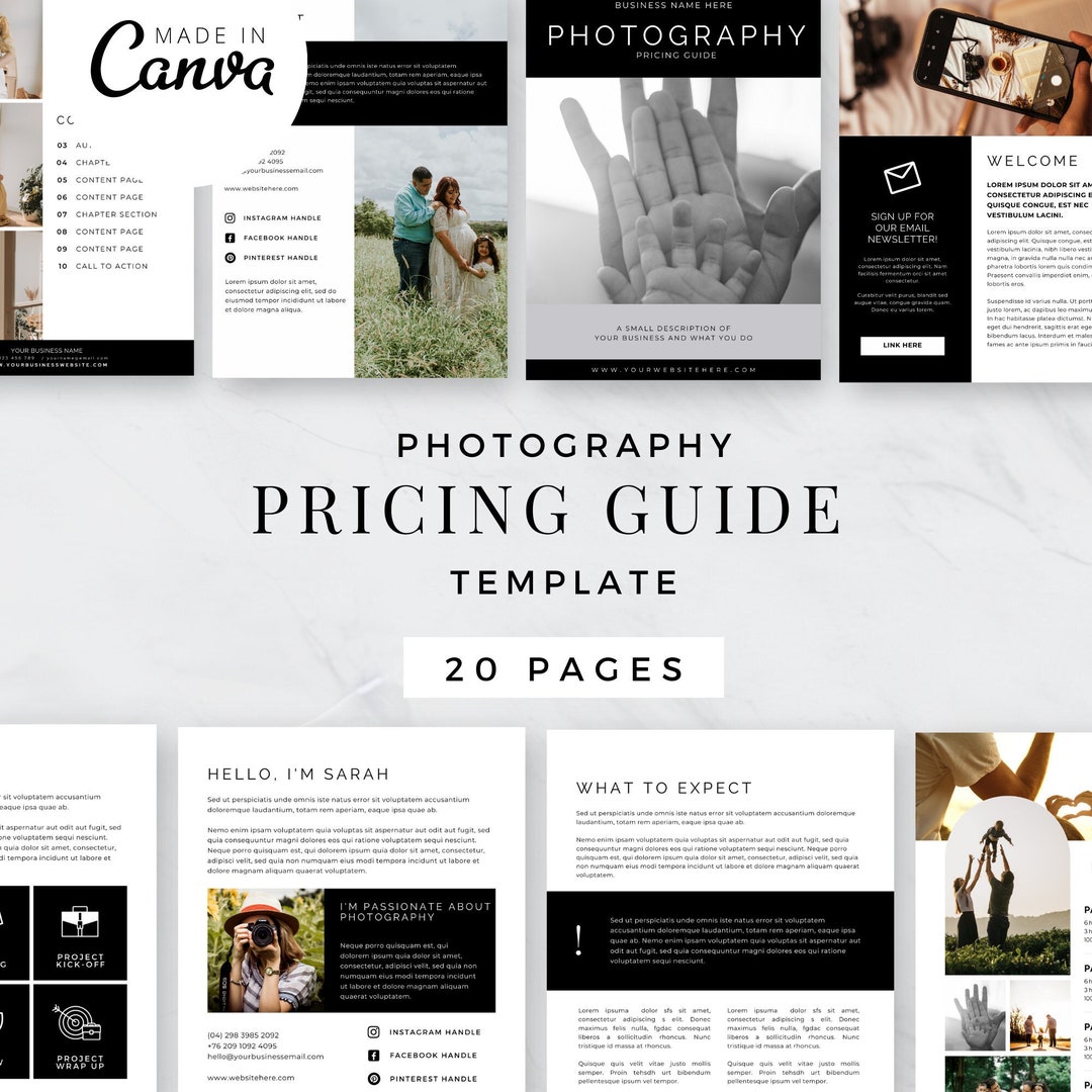 Canva Template | Photographer Price Guide | Wedding Price Sheet | 3 ...