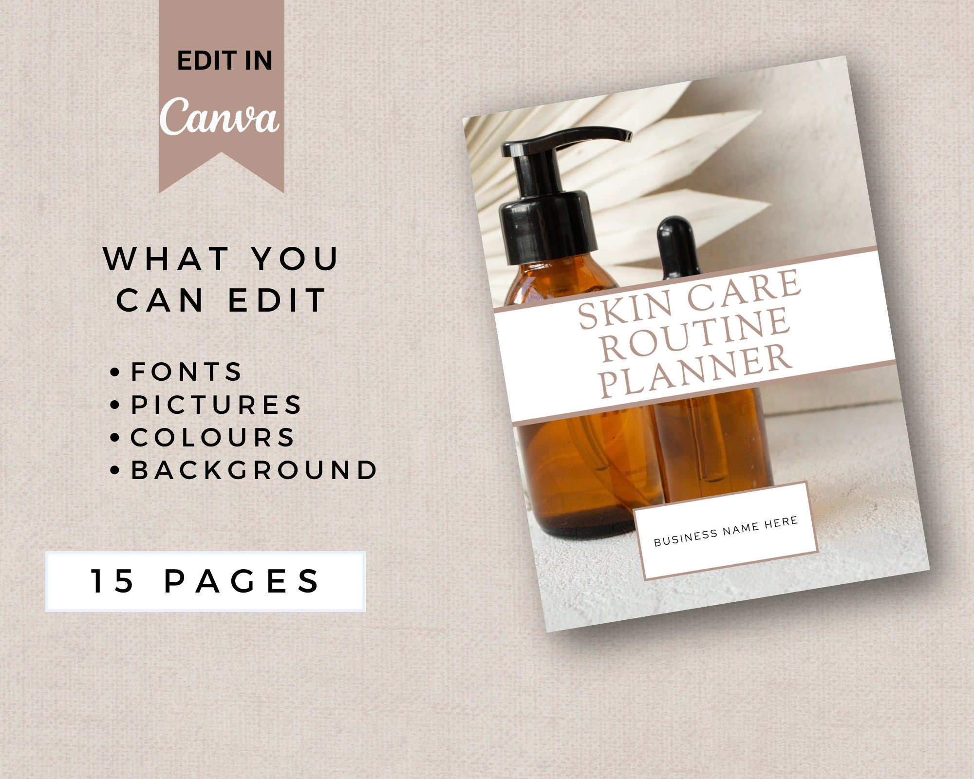 Skincare Planner Instant Download Editable Skincare Routine Skincare ...