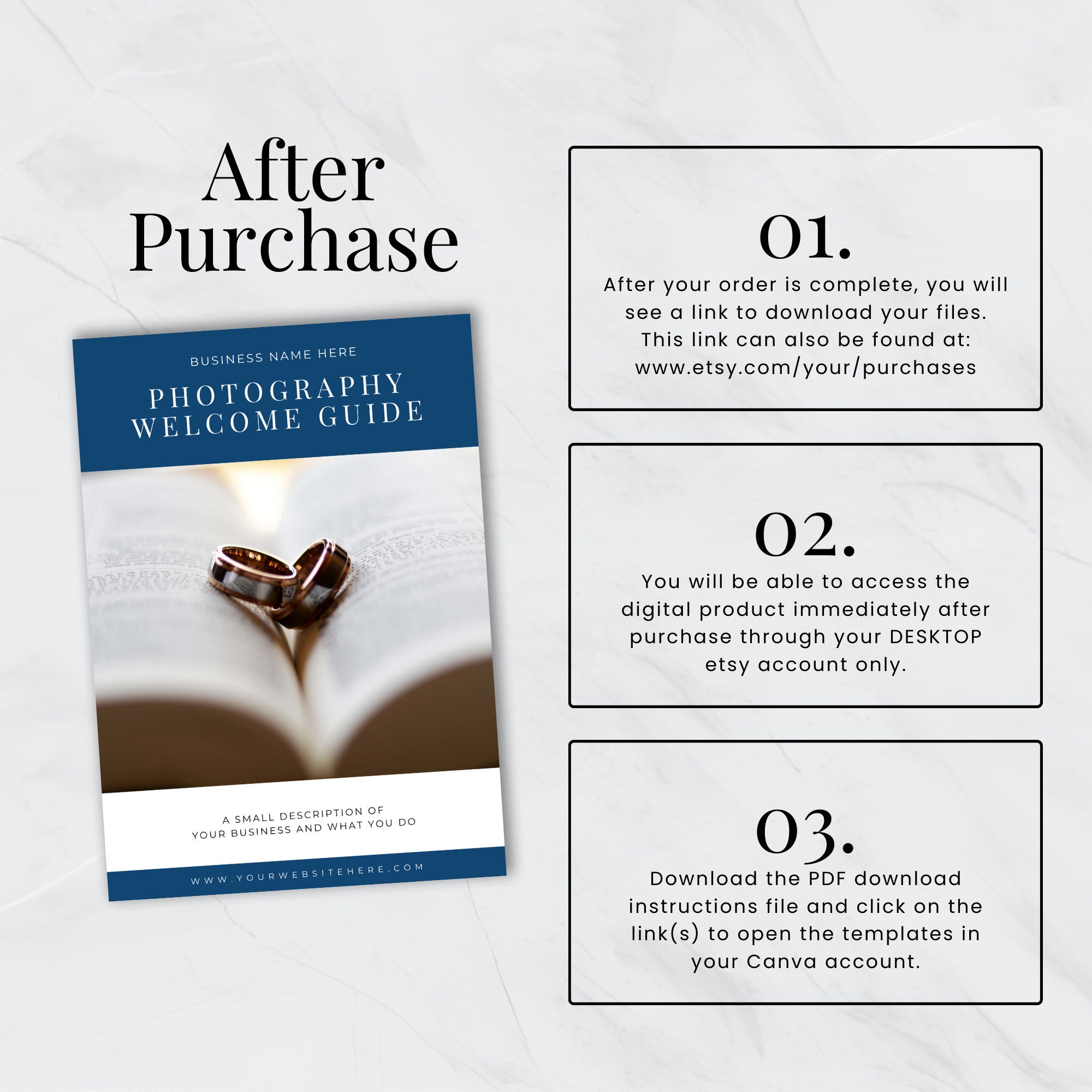 Pre-written Welcome Guide Photographer Brochure Photographer Pricing ...