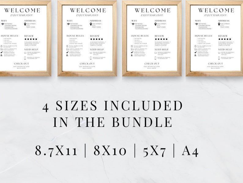 Airbnb Welcome Sign Vacation Rental Printable Check Out List Editable ...