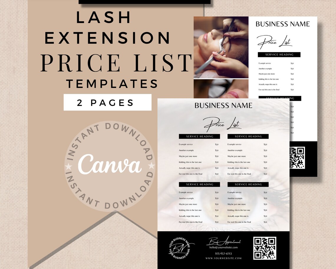 Editable Price List Template Printable Trifold Menu Purple - Etsy