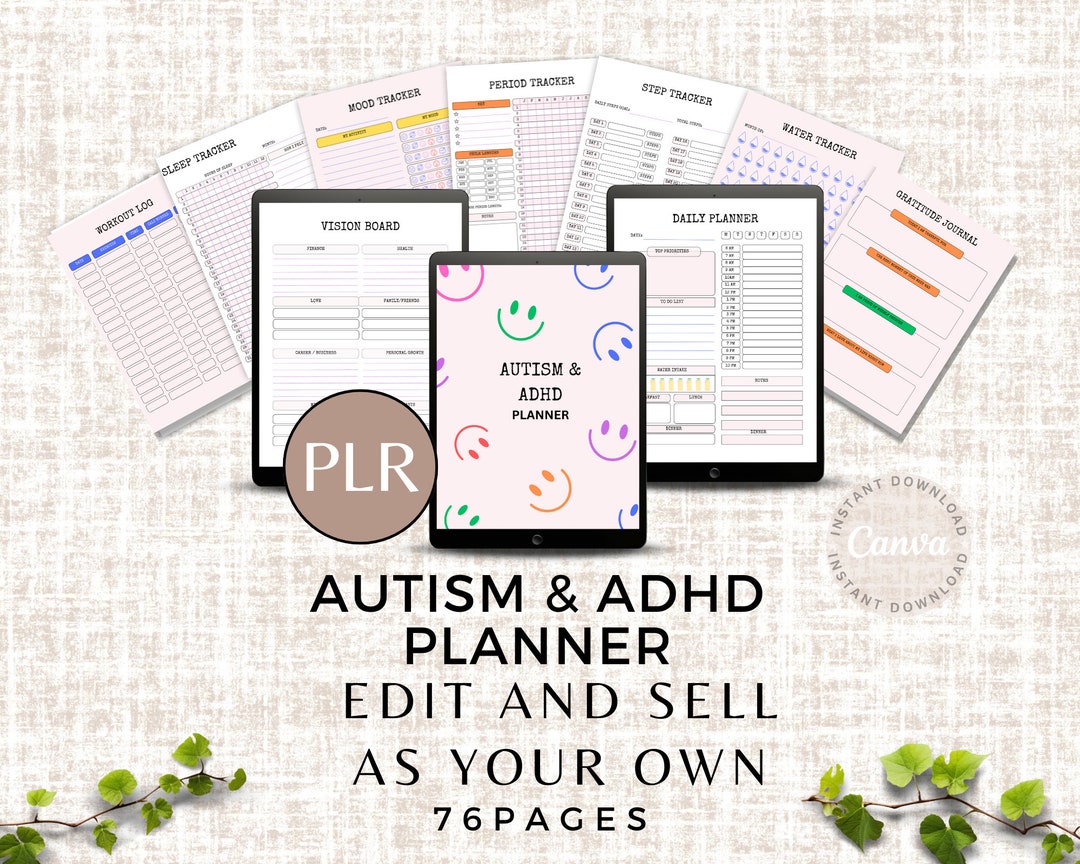 ADHD Digital Planner, AUTISM Planner, Undated ADHD Digital Planner for ...