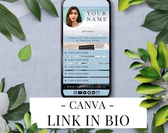 Instagram Link in Bio Template Canva, Instagram Landing Page, Canva Bio Link Template, Tiktok ...