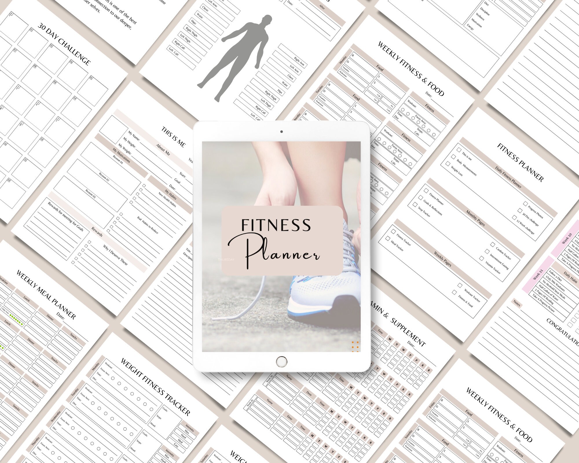 Workout Tracker Plr Template Bundle Plr the Fitness Planner Digital ...