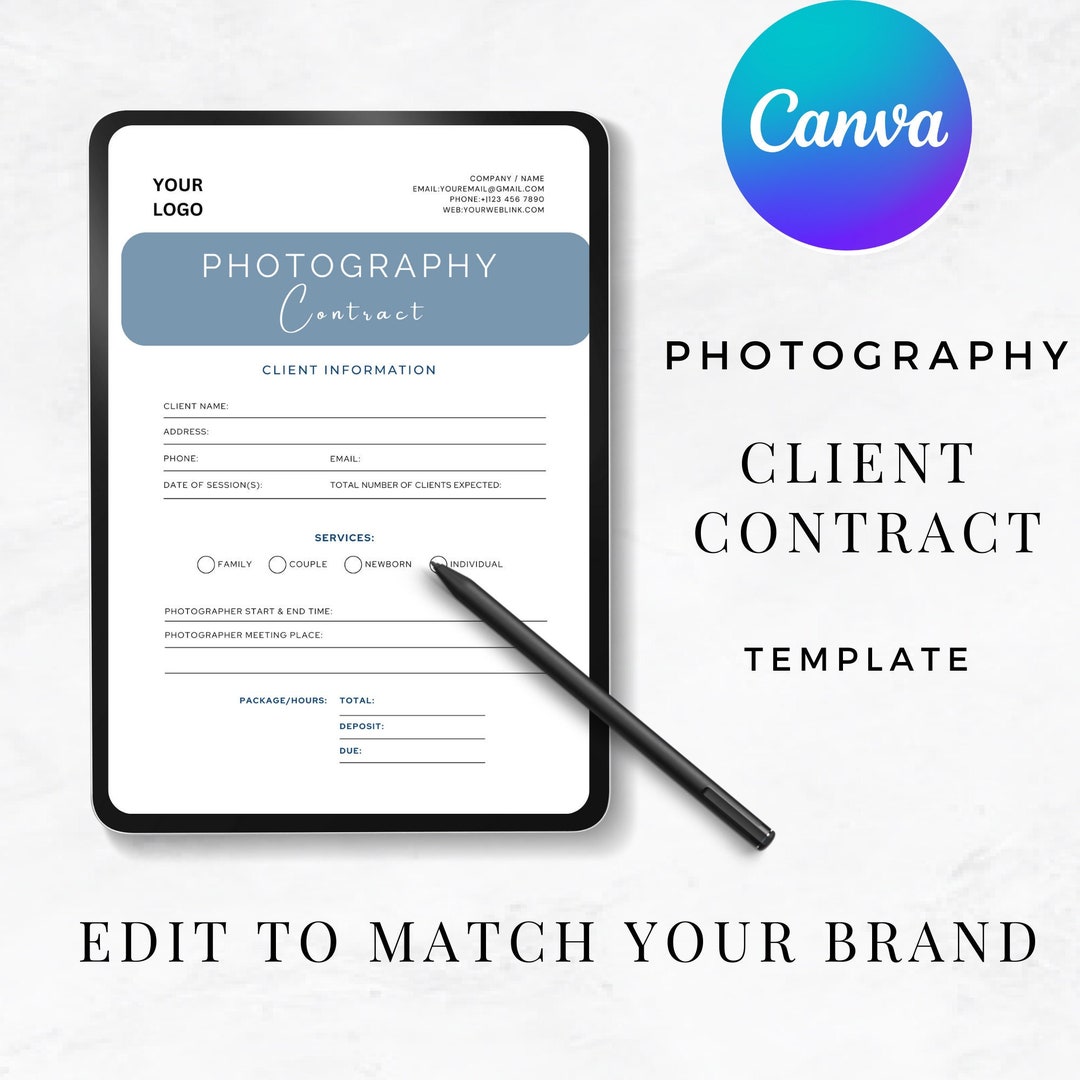Client Agreement Wedding Photography Contract Template Instant Download ...