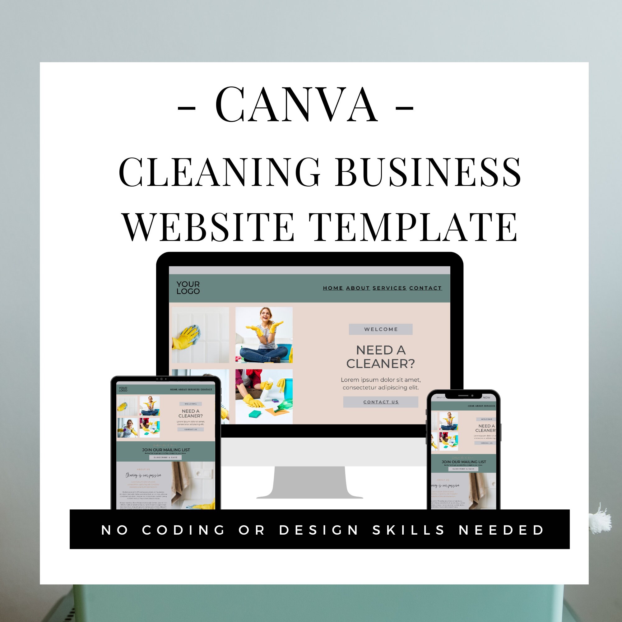 Canva Website for Cleaning Business | Customizable and Mobile-friendly ...