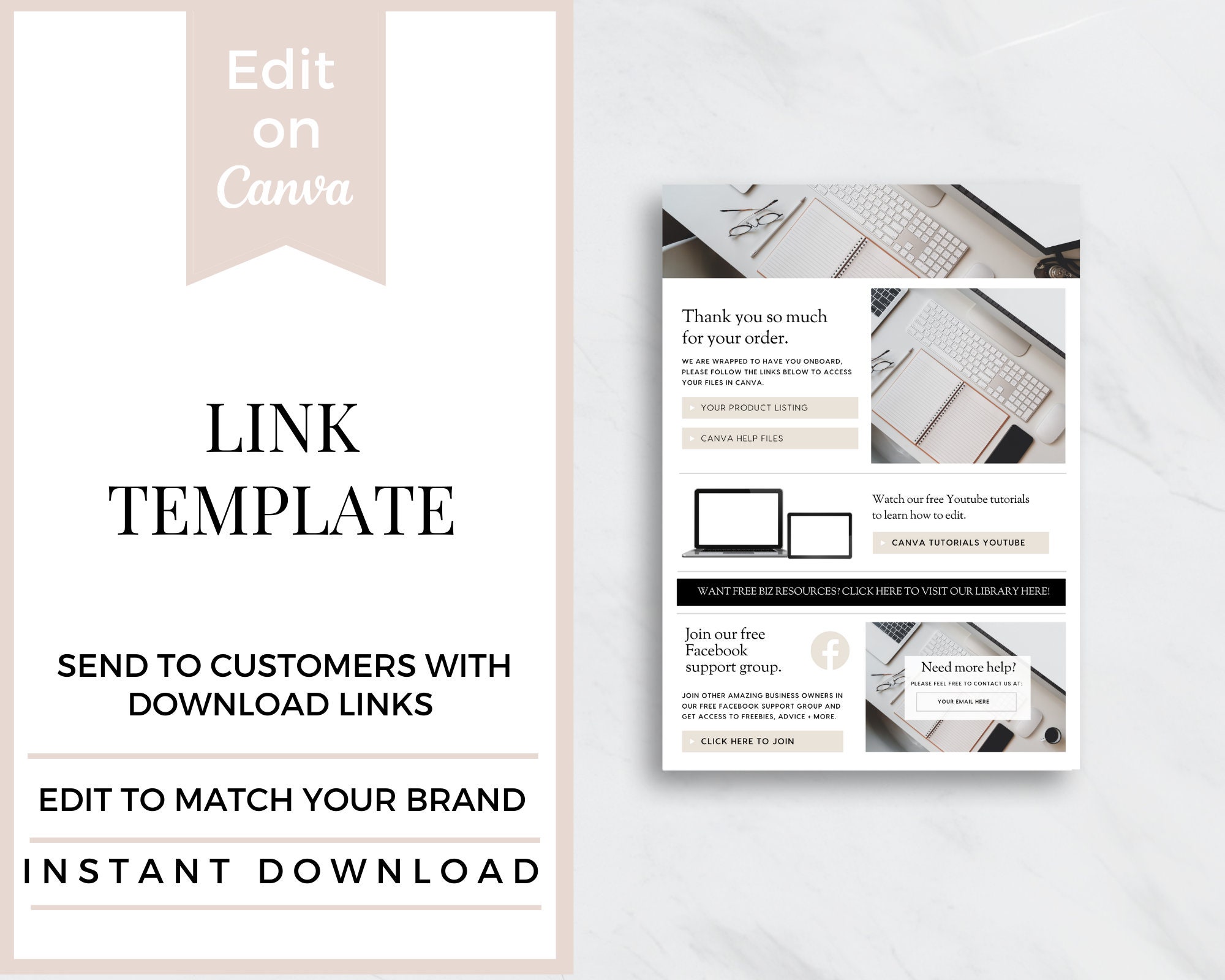 Download Instruction Template for Digital Product Sellers Etsy Listing ...