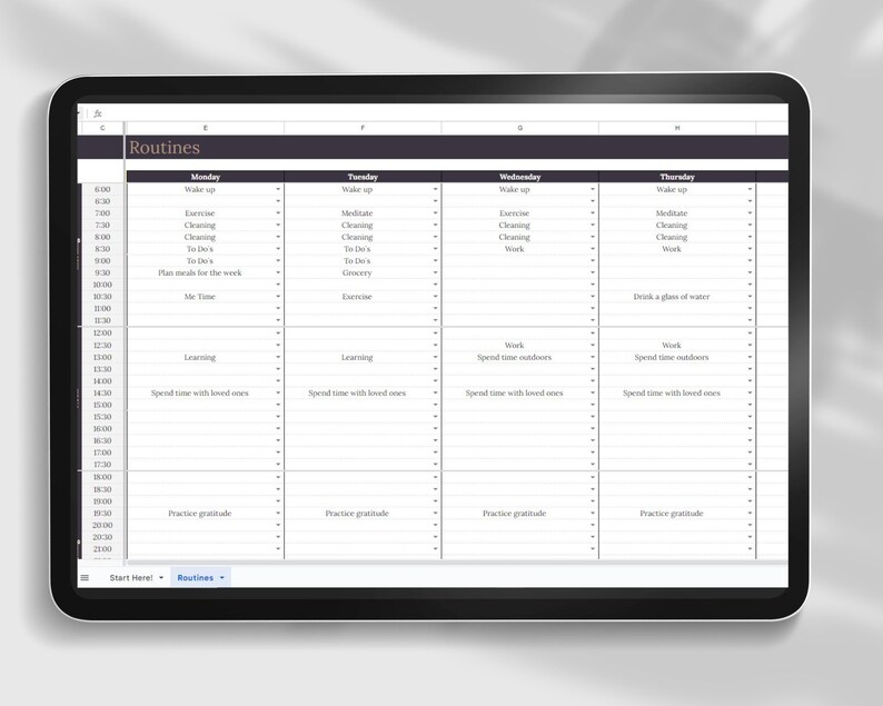 Daily Routine Productivity Planner 365 Day Planner Daily Planner Google ...
