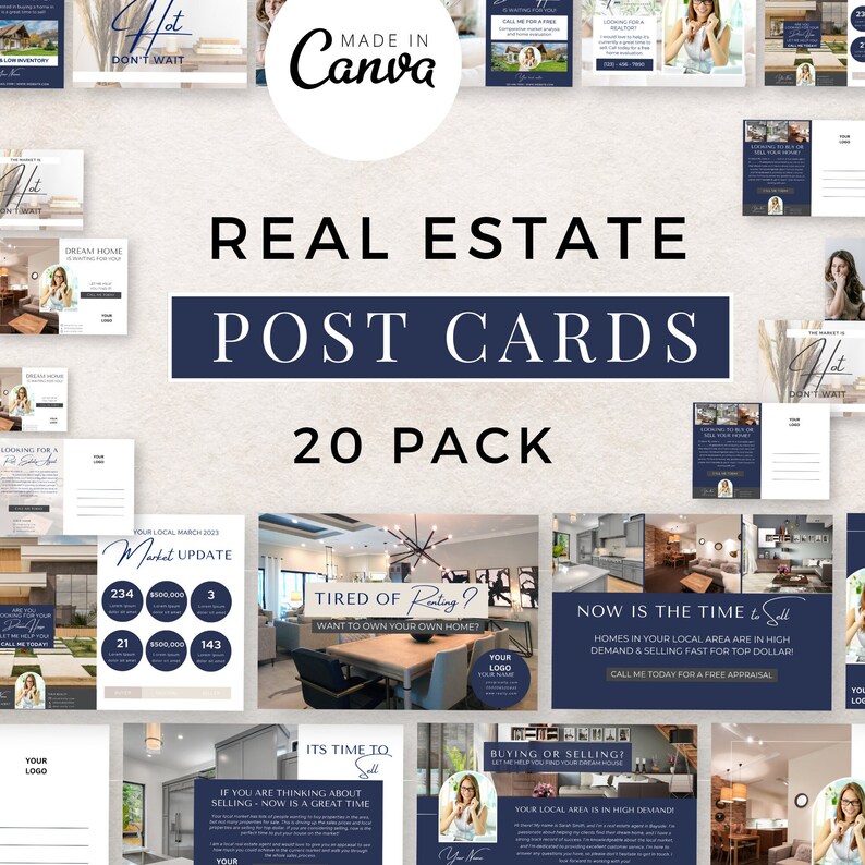 20 Real Estate Postcards Postcard Bundle Template Real - Etsy