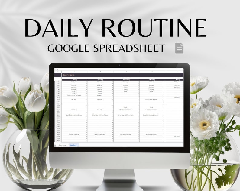 Daily Routine Productivity Planner 365 Day Planner Daily Planner Google ...