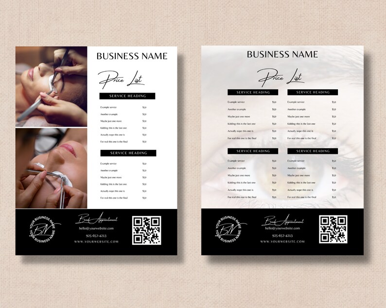 Editable Price List Template | Printable Trifold Menu | Purple and ...