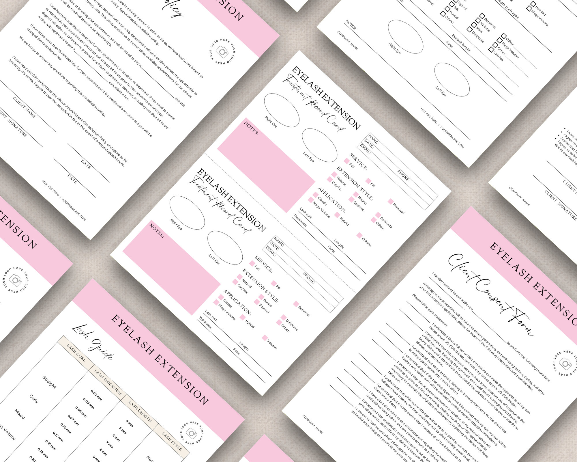 Lash Forms Editable Esthetician Forms Eyelash Forms Client Release Form ...