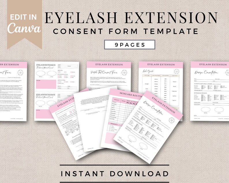 Lash Forms | Editable Esthetician Forms | Eyelash Forms | Client ...