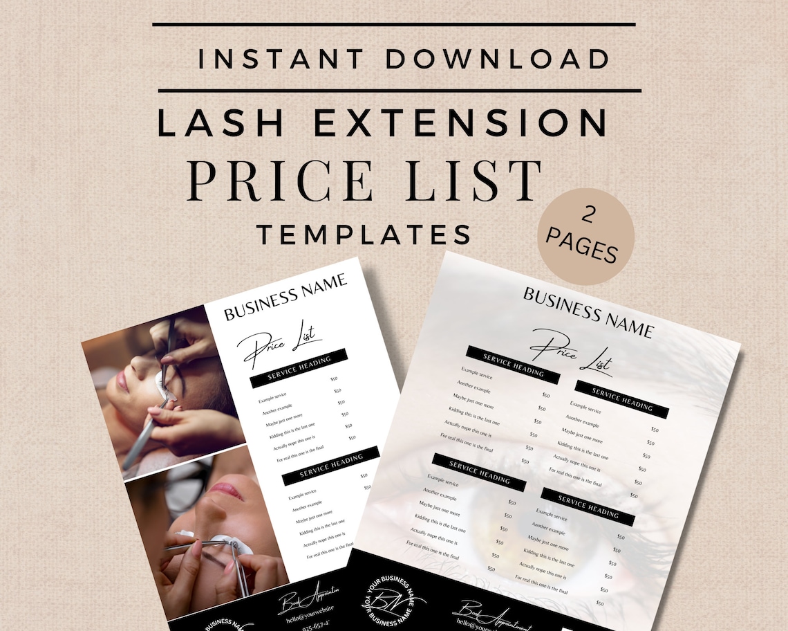 Editable Price List Template Printable Trifold Menu Purple - Etsy