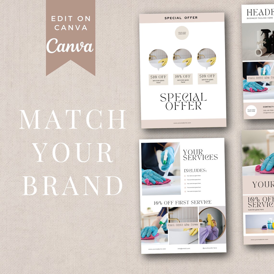 Canva Template Premade Business Flyer House & Office Cleaning Flyer ...