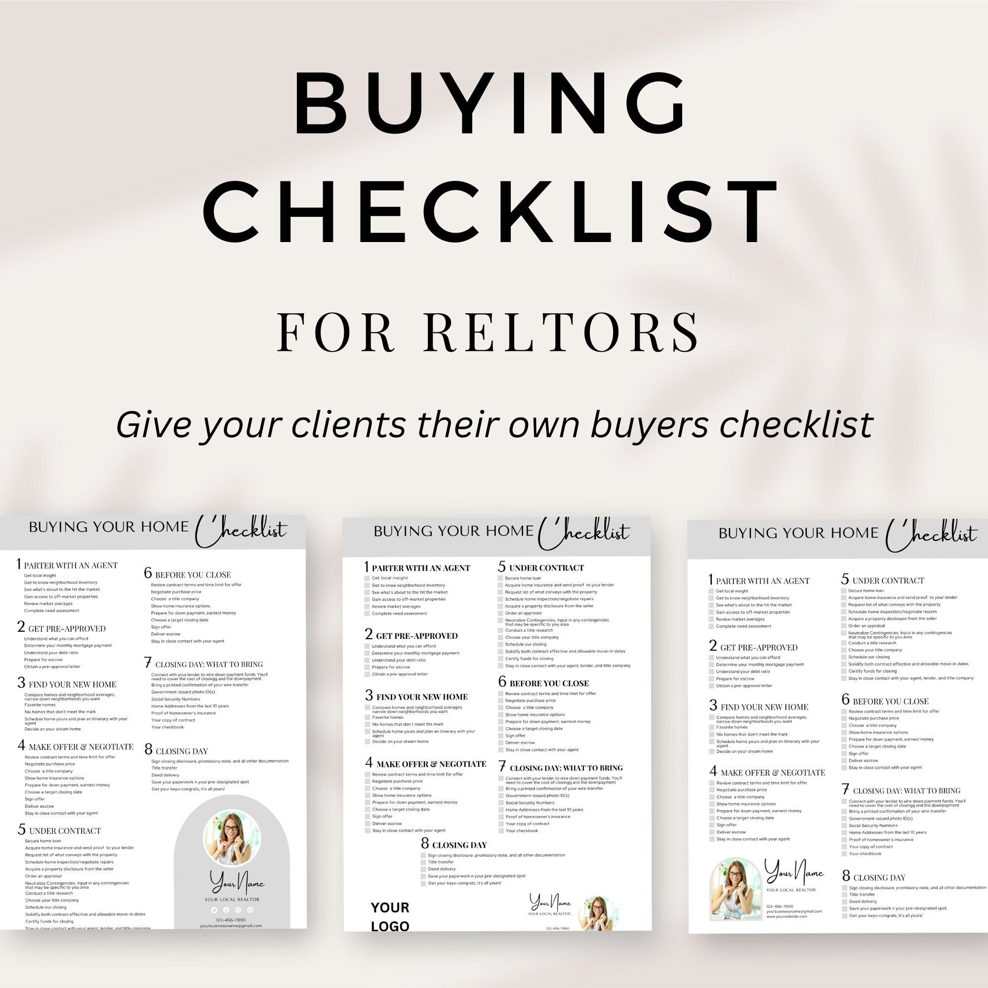 Home Buyer Checklist | Editable Canva Template | Buyer Packet | Home ...