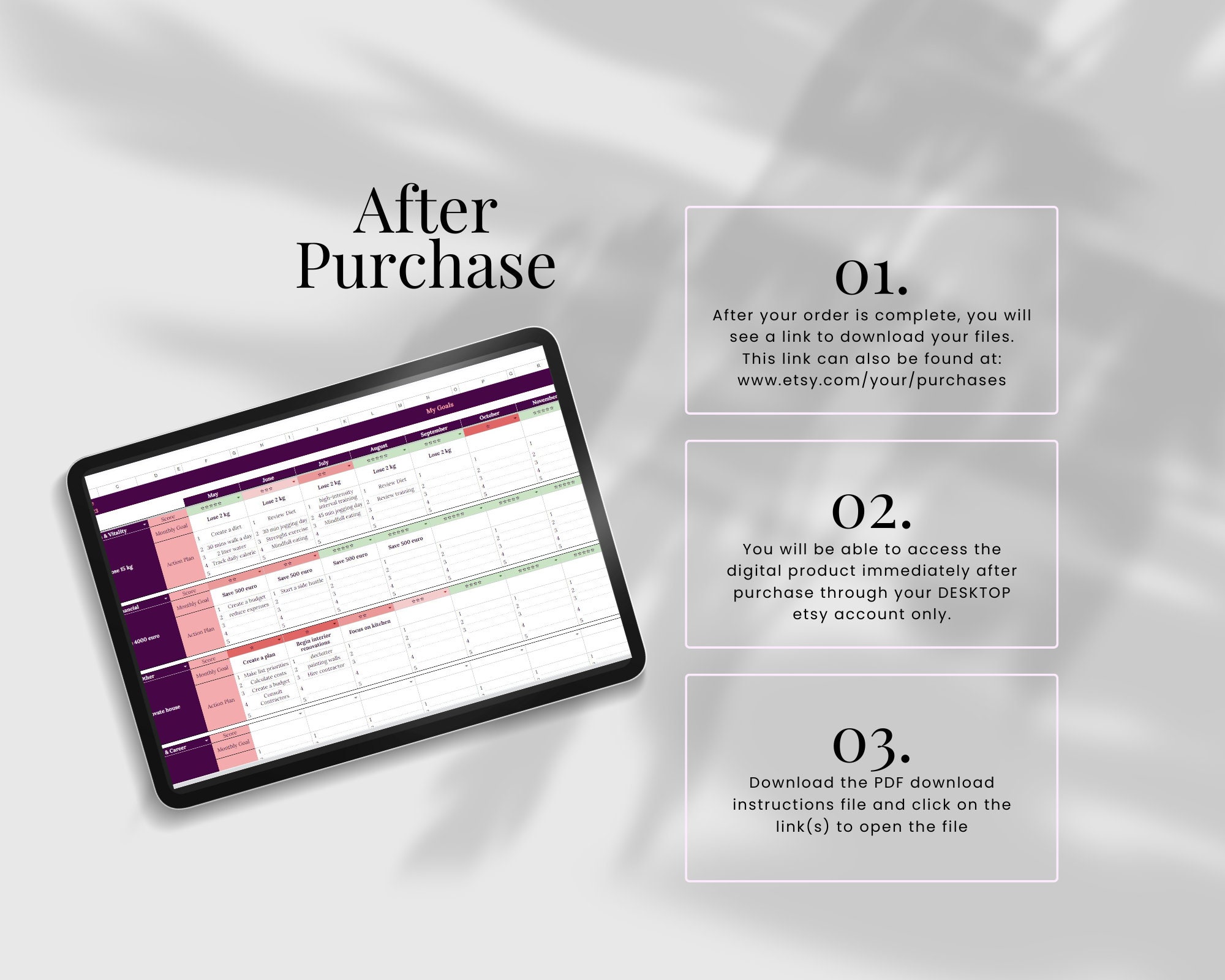 Goal Planner Goal Tracker Daily Habit Tracker Daily Weekly Monthly ...