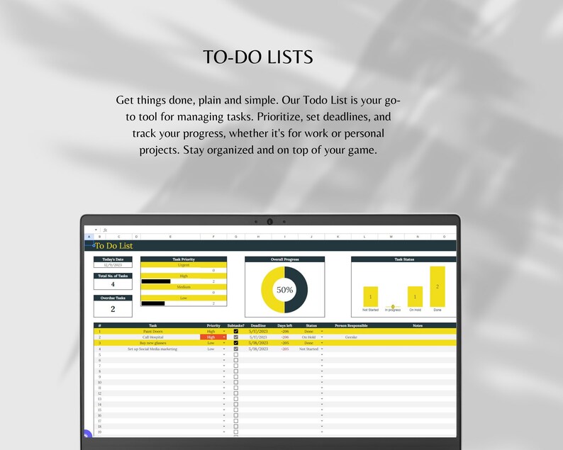 Google Sheets | to Do List | Productivity Planner | Adhd Task Planner ...