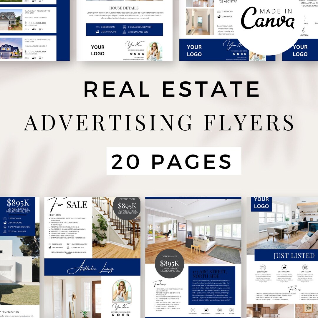 Real Estate Flyer Bundle, Realtor Flyer Template, Just Listed, Real ...