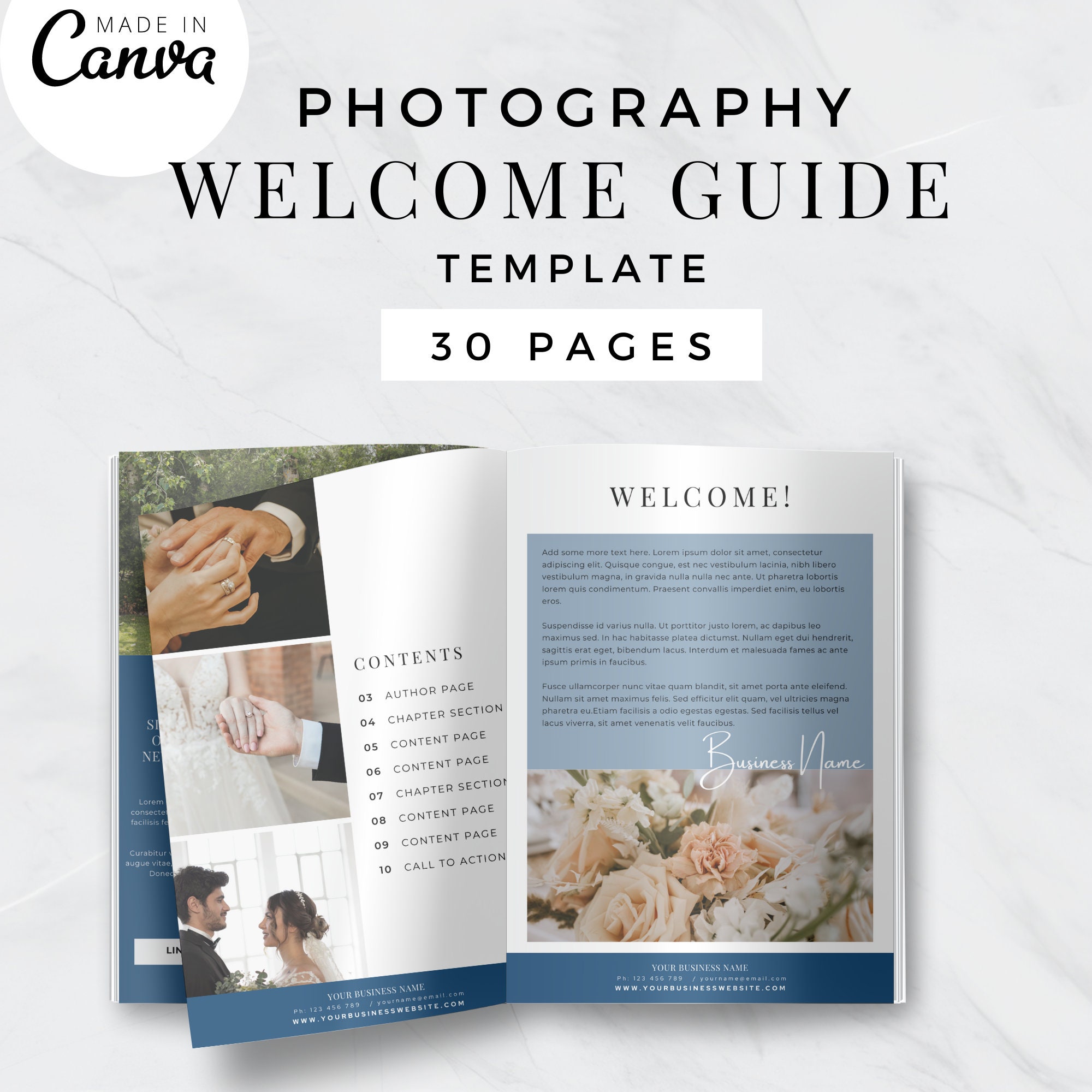 Pre-written Welcome Guide Photographer Brochure Photographer Pricing ...