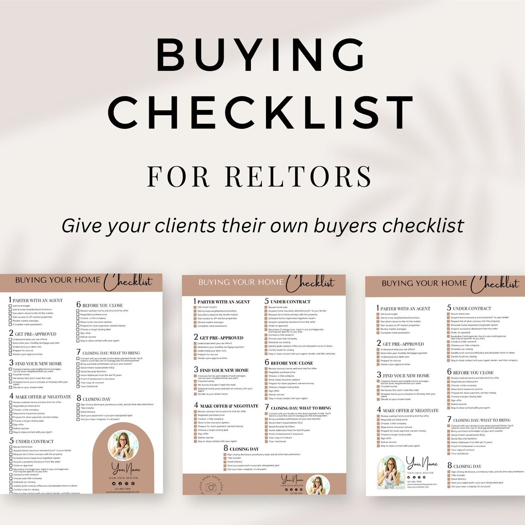 Real Estate Template | House Hunting Form | Home Buyer Guide | Closing ...