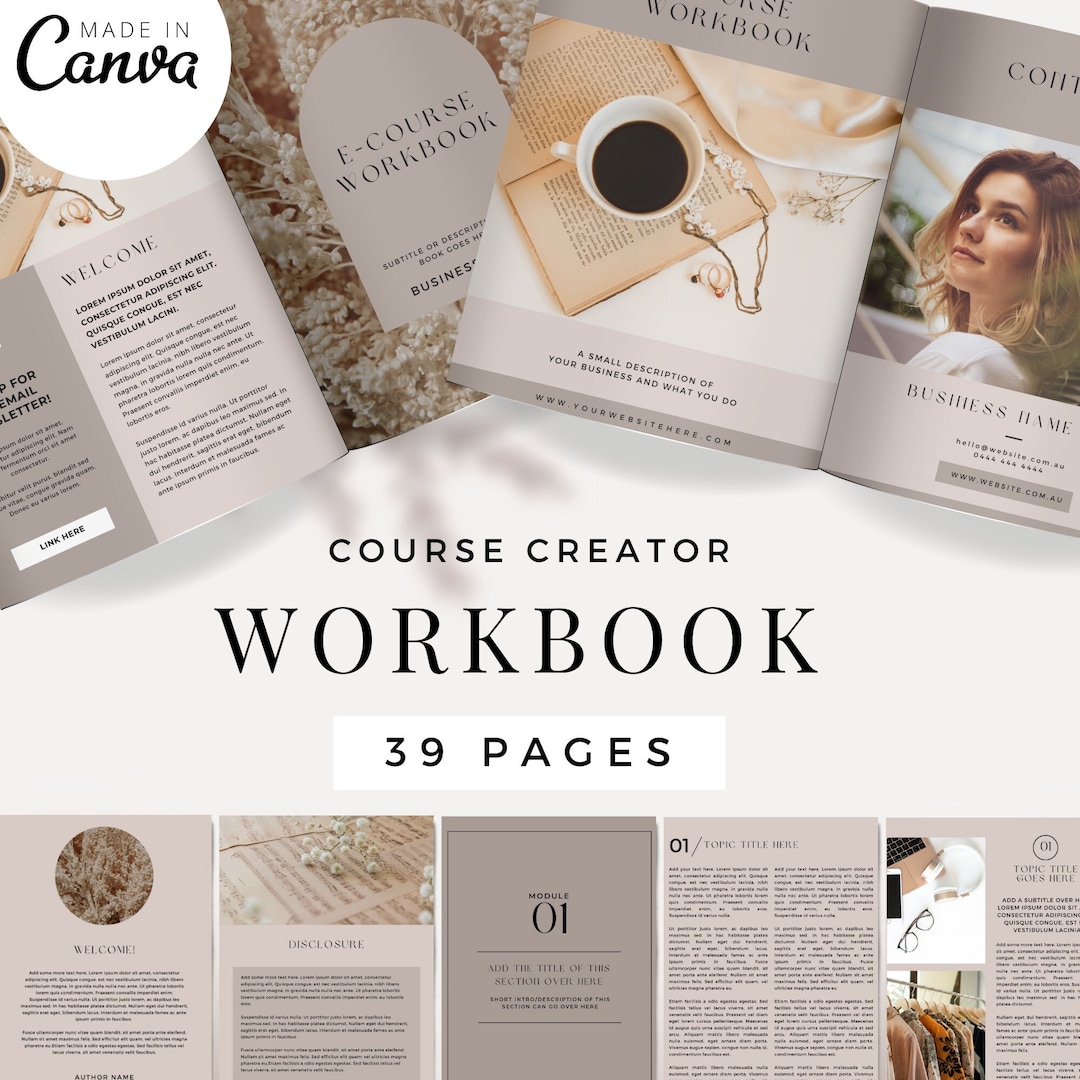 Editable Workbook Template | Canva Coaching Ebook Template | Lead ...