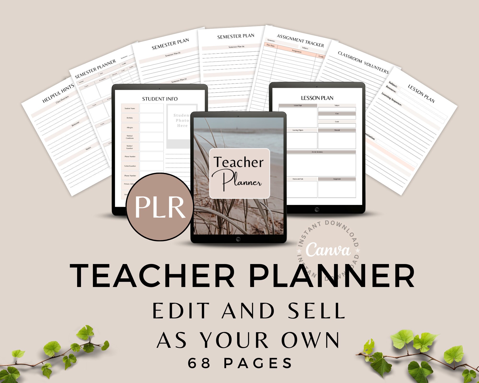 Digital Teacher Planner Teacher Binder Digital Teacher Stickers Lesson ...