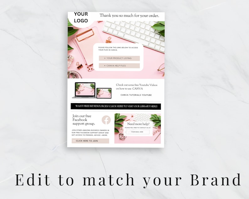 Digital Download Instructions Template Etsy Listing Mockup Template Digital Mockups Canva Mock