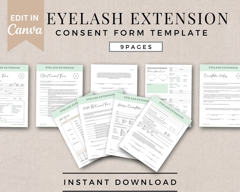 Lash Forms Editable Esthetician Forms Eyelash Forms - Etsy