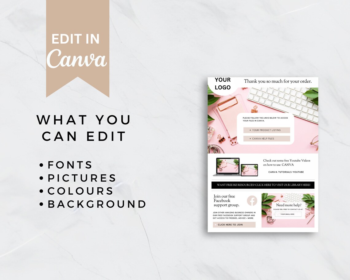 Digital Download Instructions Template Etsy Listing Mockup Template ...