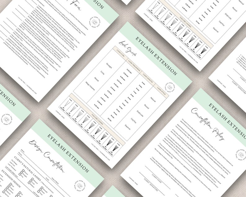 Lash Forms | Editable Esthetician Forms | Eyelash Forms | Client ...